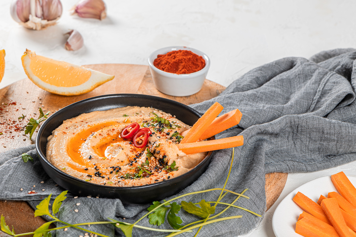 Roasted Spring Carrot Hummus | Anticancer Lifestyle Program